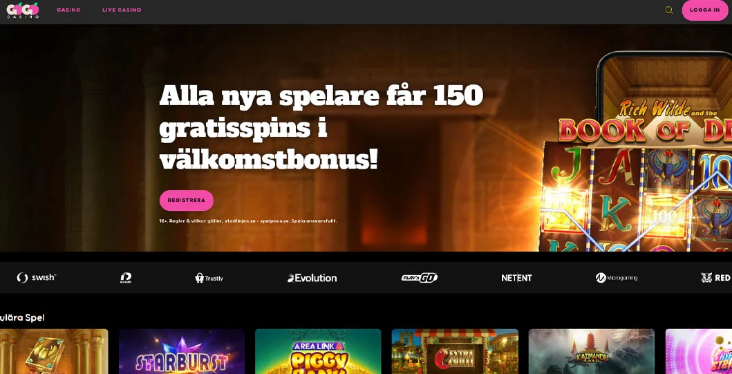 GoGo casino - Bonus, Swish & Logga in med BankID